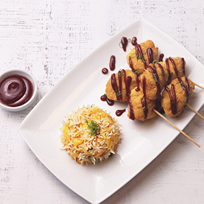 Bang Bang Chicken Nuggets with Fried rice - Cup of Beans